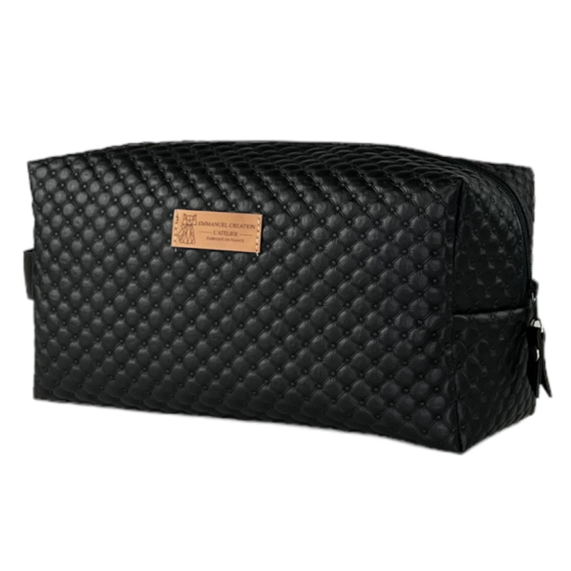 Trousse nomade M, "Capiton noir" - Emmanuel Création